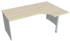 Stůl ergo 180 x 120 cm, levý Hobis Gate GE 1800 60 L Dekor lamino podnože: akát, Dekor korpusu: šedá, Barva nohy: šedivá