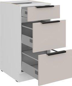 COMO | dolní skříňka 40 D 3S zásuvková | 40 cm | PREMIUM BOX | bílá/kašmír