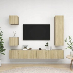 Fionshop 263579926 5dílný set Tv skříněk dub sonoma kompozitní dřevo