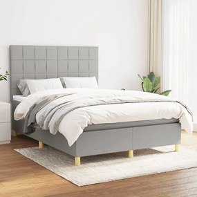 Box spring postel s matrací světle šedá 140 x 190 cm textil,  3142329 HangarStore.cz
