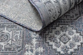 Dywany Łuszczów, Kusový koberec Sion Sisal Ornament 2832 blue/pink/ecru – na ven i na doma, 140x190, šedá, chodba / předsíň