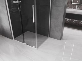 Mexen Velar, sprchový kout s posuvnými dveřmi 90 x 100 cm, 8mm šedé sklo, bílá matná, 871-090-100-41-20