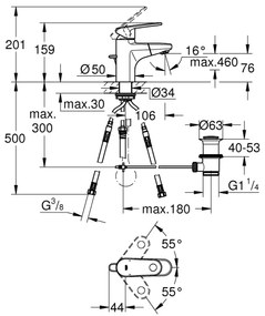 GROHE 33155002 - Umyvadlová baterie EUROPLUS DN 15 lesklý chrom
