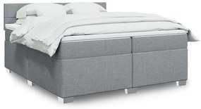 Box spring postel s matrací světle šedá 200 x 200 cm textil 3288295