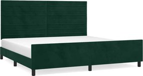 Rám postele bez matrace tmavě zelená 200 x 200 cm samet 3125839