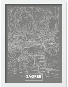 Plakát v rámu 40x55 cm Zagreb – Wallity
