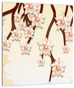 Obraz - Květy na větvích, barevné (30x30 cm)