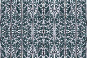 DIMEX | Samolepicí vliesová fototapeta na zeď Abstraktní vzor látky MA-5-2537 | 375 x 250 cm | zelená, bílá