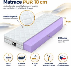 proPOSTELE Matrace Pur 10 cm 90 x 200 cm