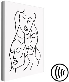 Obraz Tři tváře (1-dílný) svislý - abstraktní lineární tří tváří