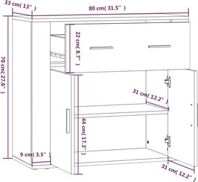 vidaXL Skříň highboard kompozitní dřevo [3185375] Barva: kouřový dub