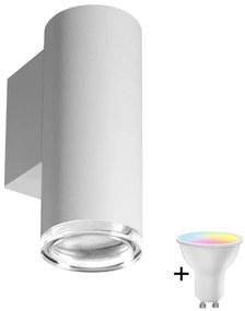 Polux LED RGBW Stmívatelné koupelnové nástěnné svítidlo TURYN 1xGU10/6,5W/230V IP44 bí SA1907+AI0414