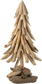 Dřevěný vánoční stromek z kousků naplaveného dřeva Driftwood M – 23*23*50 cm