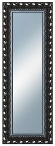 DANTIK - Zarámované zrcadlo - rozměr s rámem cca 50x140 cm z lišty ROKOKO černá lesklá (2632)