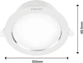Philips Diamond bílá / Podhledové LED svítidlo / 1x3,5W / 315lm / 4000
