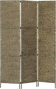 vidaXL Marketos 3dílný paraván hnědý 116 x 160 cm vodní hyacint