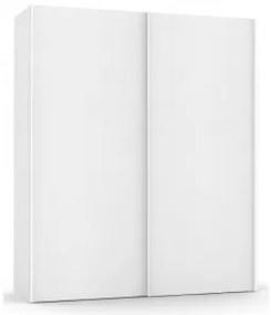 Vysoká šatní skřín REA Houston up 5 - bílá, střední výplň dveří v barvě skříně