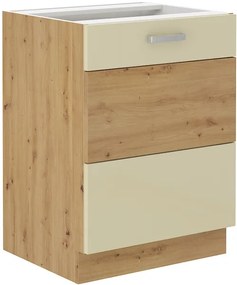 Kuchyňská skříňka Artisan 60 D 1F BB Barva dvířek krém lesk