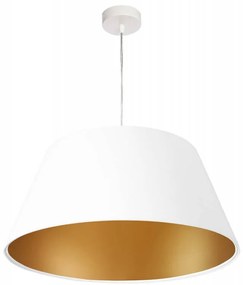 Timberlight Závěsné svítidlo Velký zvon, bílý + zlatý vnitřek