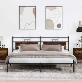 Rám postele bez matrace kouřový dub 200x200 cm kompozitní dřevo