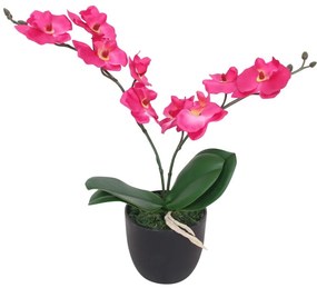 Umělá rostlina orchidej s květináčem 30 cm červená 244421
