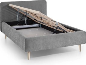 Šedá čalouněná dvoulůžková postel s roštem 140x200 cm Mattis – Meise Möbel