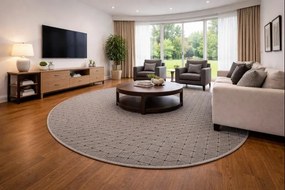 Vopi, Kusový koberec Udinese šedý kruh, 67x67 (průměr) kruh, šedá, chodba / předsíň