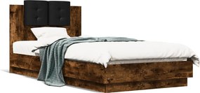 Rám postele s čelem kouřový dub 100 x 200 cm kompozitní dřevo 3209937