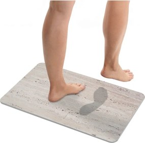 Světle hnědá z křemeliny koupelnová předložka 50x80 cm Puna – Wenko