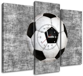 Gario Obraz s hodinami Fotbalový míč - 3 dílný Rozměry: 90 x 70 cm