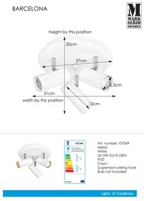 Markslöjd 107349 - Bodové svítidlo BARCELONA 3xGU10/12W/230V