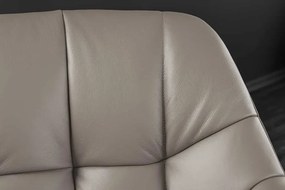 Designová otočná židle Vallerina taupe kůže