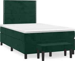 Box spring postel s matrací tmavě zelená 120 x 200 cm samet 3137776