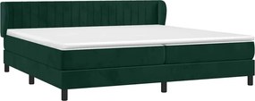 Box spring postel s matrací tmavě zelená 200x200 cm samet 3127634