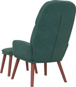 Relaxační křeslo s podnožkou tmavě zelené samet 3315118