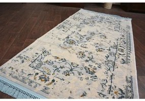 koberec AKRYL MANYAS 196AA, střapce, slonová kost, zlatá velikost 100x300 cm | krásné koberce cz