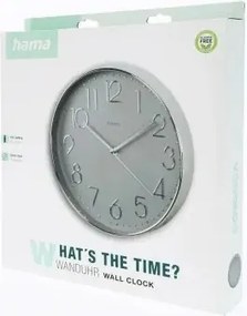 Hama Corsica stříbrnošedá / nástěnné hodiny / průměr 30 cm / tichý cho