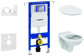 Geberit Duofix - Set předstěnové instalace, klozet Alpha se sedátkem, tlačítko Sigma20, bílá/chrom 111.355.00.5 ND4