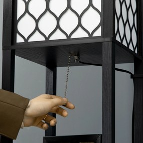 HOMCOM Stojací lampa Stojací lampa s policí a dvojitým světlem, 40W, E27, řetízkový vypínač, do obývacího pokoje, ložnice| Aosom
