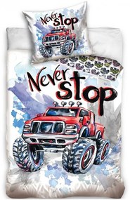 Bavlněné ložní povlečení Monster Truck - Never Stop - 100% bavlna Renforcé - 70 x 90 cm + 140 x 200 cm