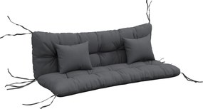 Outsunny Sada 4 Kusů Polstrů, 150x50 cm Voděodolné Polstry na Židle s Uvazováním, Uzlový Design s 10cm Silnou Výplní pro Houpačku, Polstr pro Domov, Z