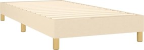 vidaXL Box spring postel s matrací 90x200 cm textil [3127098] Barva: krémová
