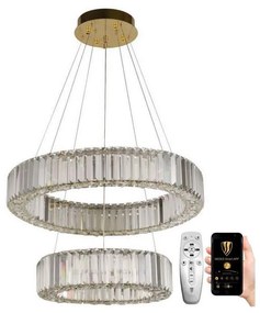 NEDES | LED Stmívatelný lustr na lanku LED/65W/230V 3000-6500K chrom/zlatá + DO | ND3533