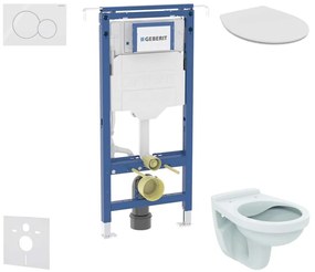 Geberit Duofix - Set předstěnové instalace, klozet Alpha se sedátkem, tlačítko Sigma01, alpská bílá SANI11CD3114