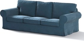Potah na pohovku IKEA  Ektorp 3-místná, nerozkládací barva modrá látka lesklé, sametová