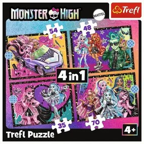 Trefl - Puzzle - Monster High: Elektrizujíci den 4v1 / 35|48|54|70 díl