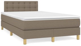 Box spring postel s matrací a LED taupe 120x190 cm textil