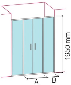 Glass 1989 Isy - Sprchový kout dvojité posuvné dveře do niky nebo v kombinaci s boční stěnou, velikost 130 cm, profily chromové, čiré sklo,…