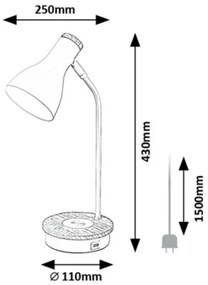 Rabalux 74001 stolní lampa Mosley, bílá