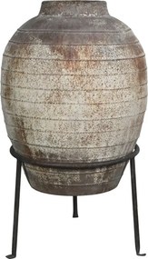 Béžový antik květináč s podstavcem Chic Antique – Ø 50*76 cm